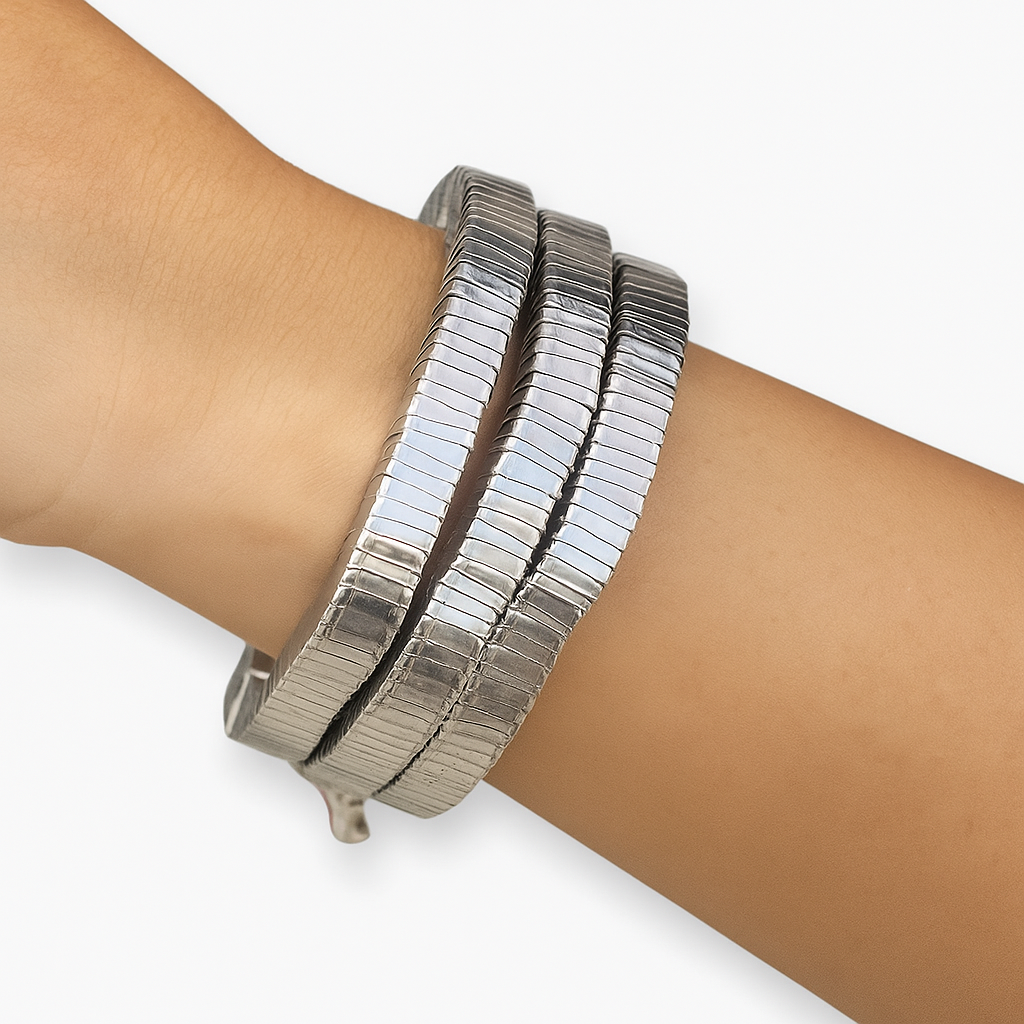 Silver Layered Bracelet – Estefania Accessories